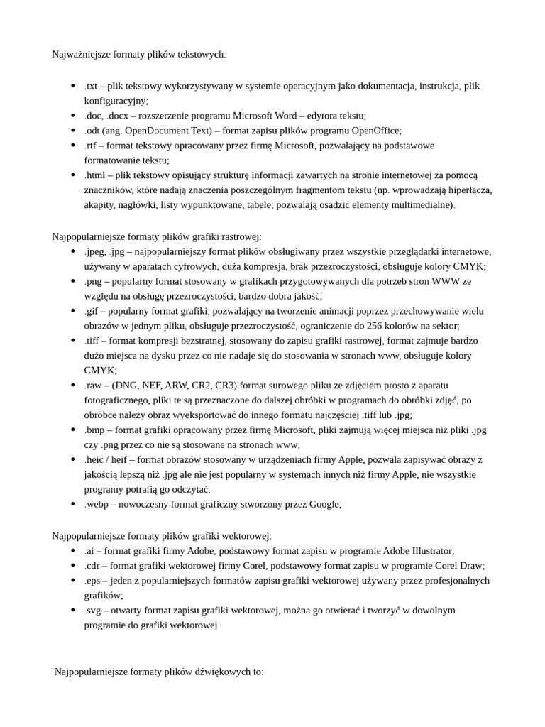 Typy Plikow | PDF
