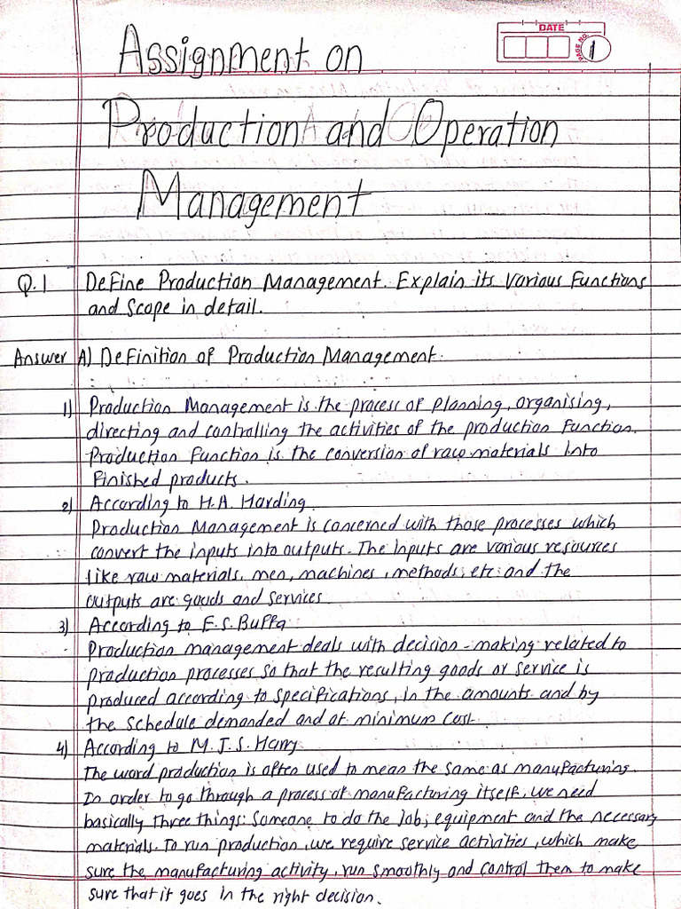 SY BBA Sem 4. Production and Operation Management Assignment | PDF