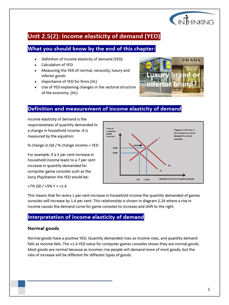 Yed-Revision-Notes - PDF YED | PDF | Demand | Price Elasticity Of Demand
