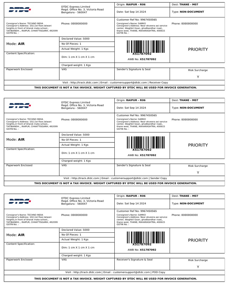 Shiping Label POD X51787092 | PDF