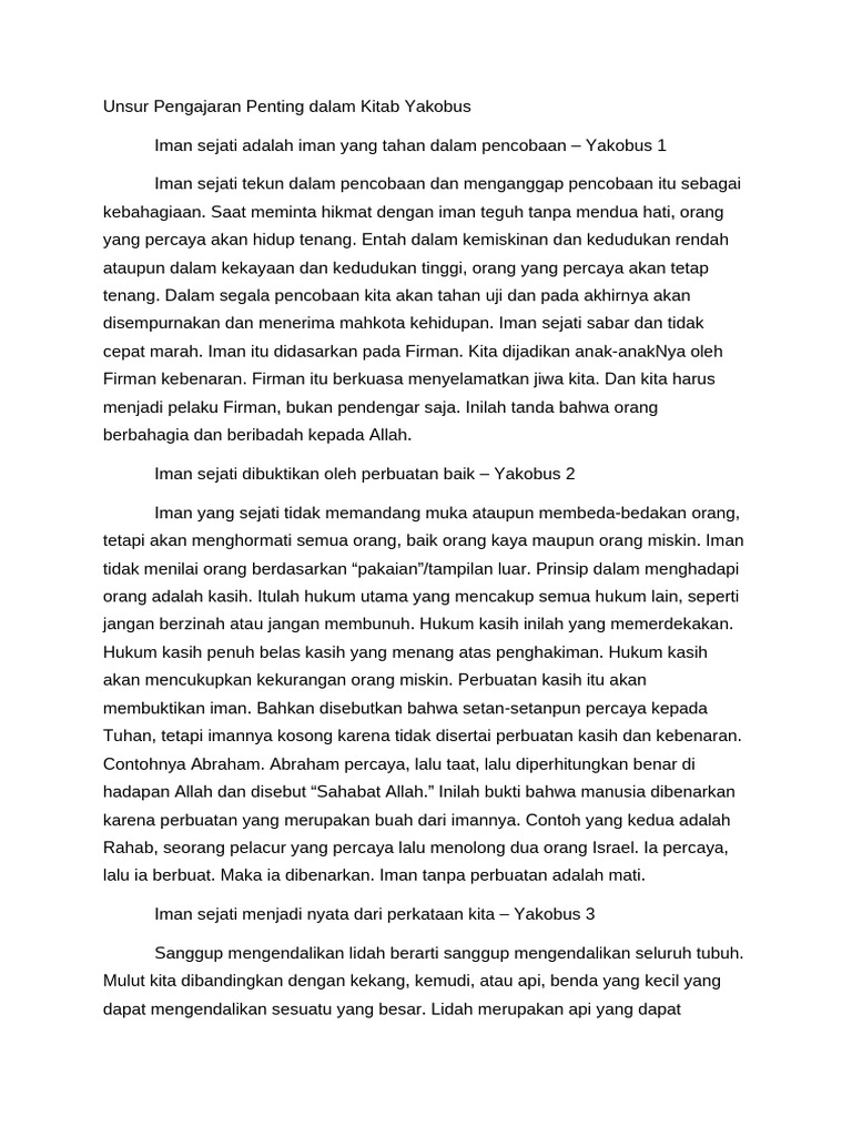 Pengajaran Kitab Yakobus | PDF