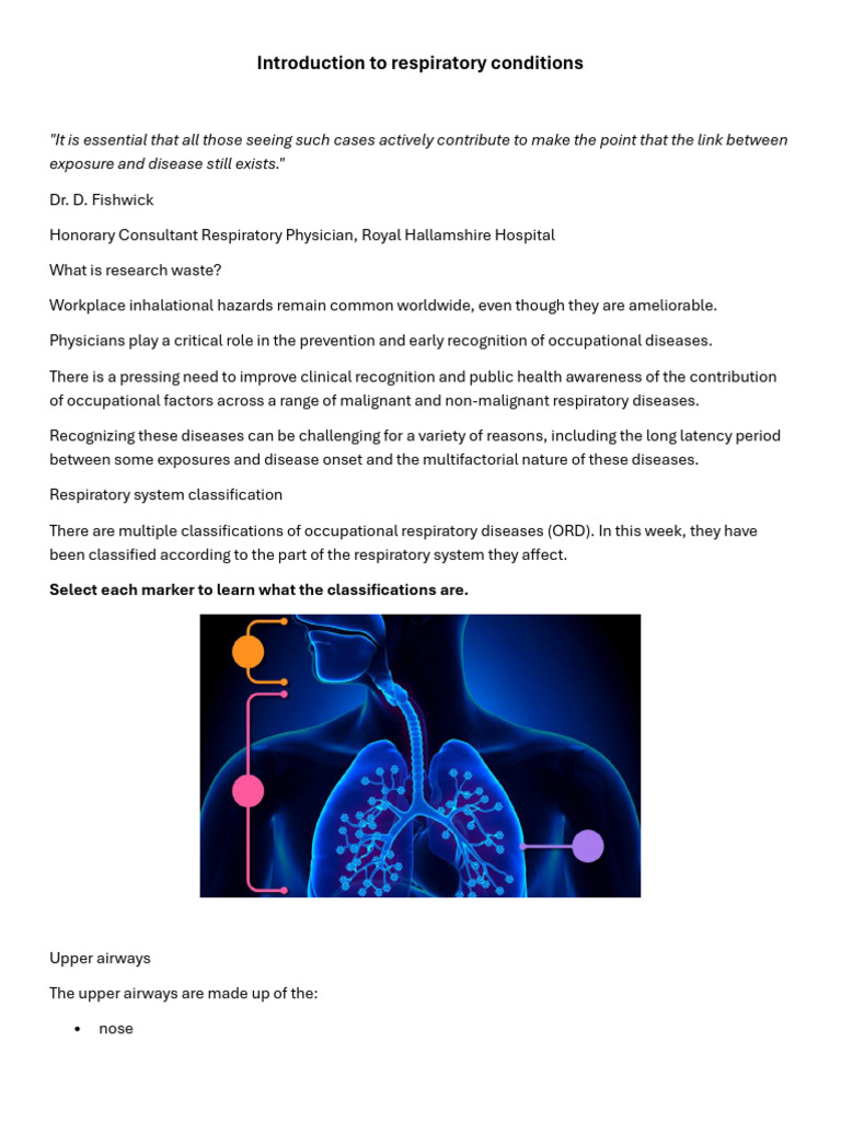 Module 1 - Resp | PDF | Chronic Obstructive Pulmonary Disease | Asthma