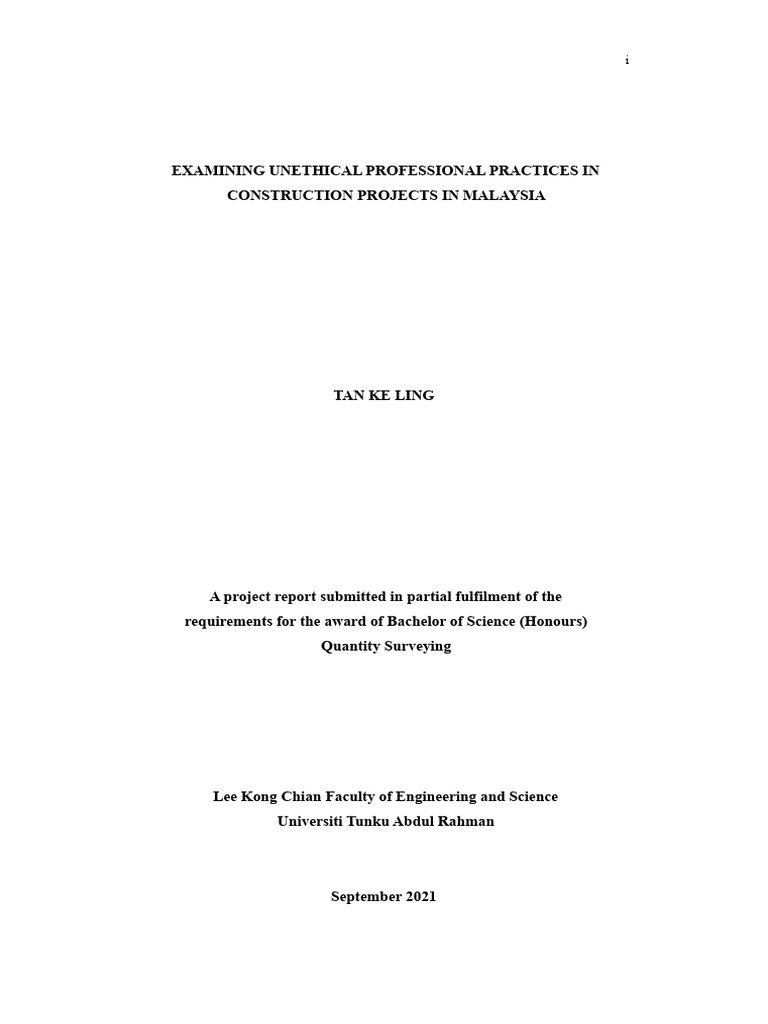 Fyp Report - Ke Ling Tan | PDF | Bribery