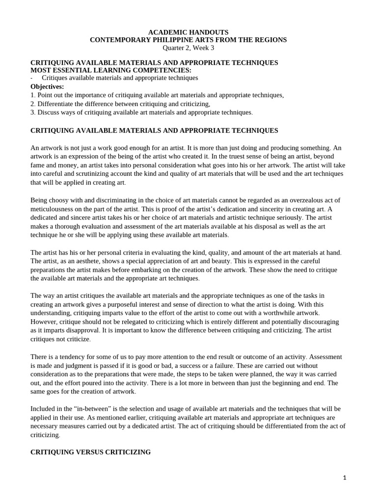 Cpar Q2 W3 Aho | PDF | Accessibility | Liberal Arts Education