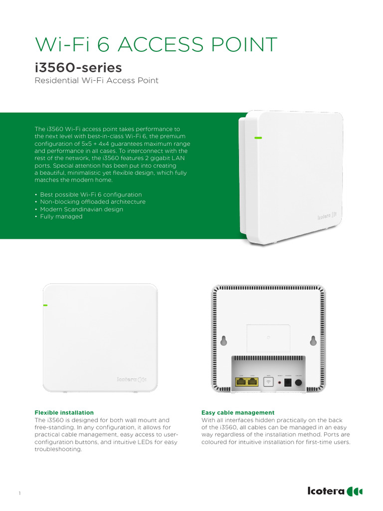 Icotera I3560 Residential Access Point Datasheet 10 | PDF | Wi Fi ...