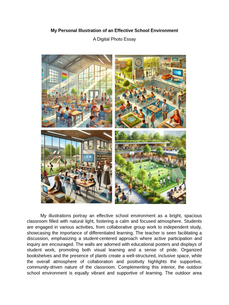 Illustration of An Effective School Environment (Photo Essay) | PDF