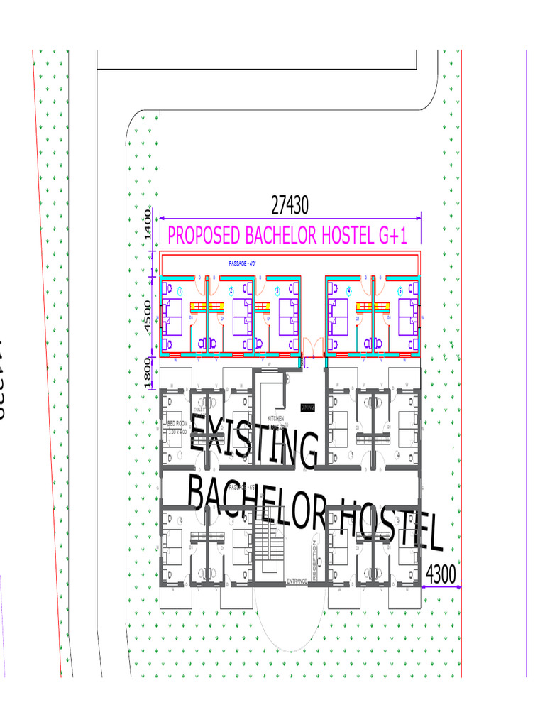 001 Layout Plan Hostel Building | PDF
