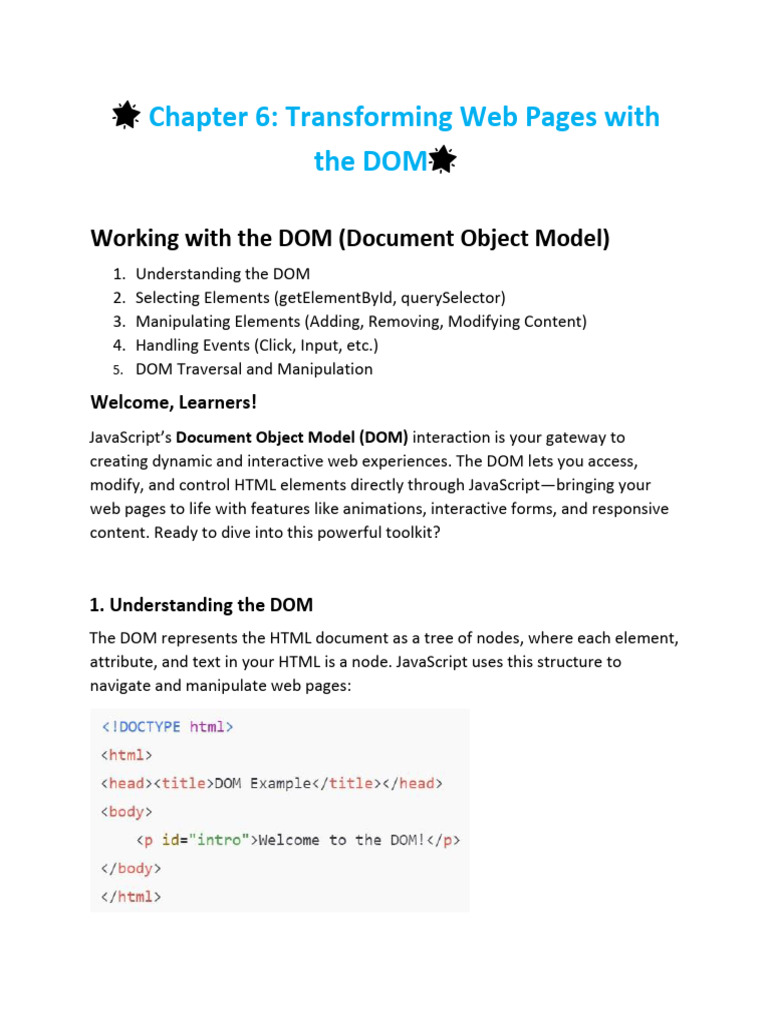 DOM Manipulation | PDF | Document Object Model | World Wide Web