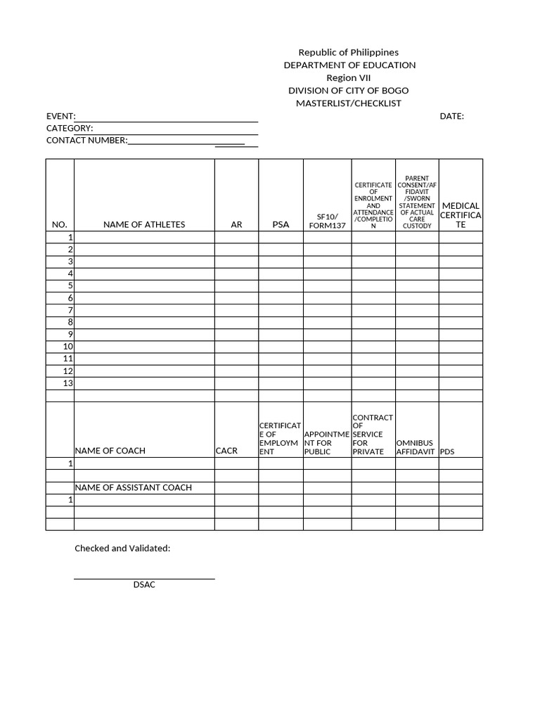 CHECKLIST | PDF