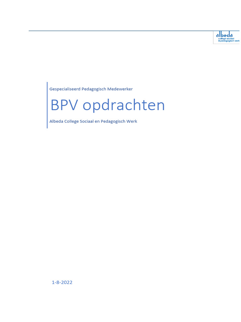 BPV Opdrachten GPM | PDF