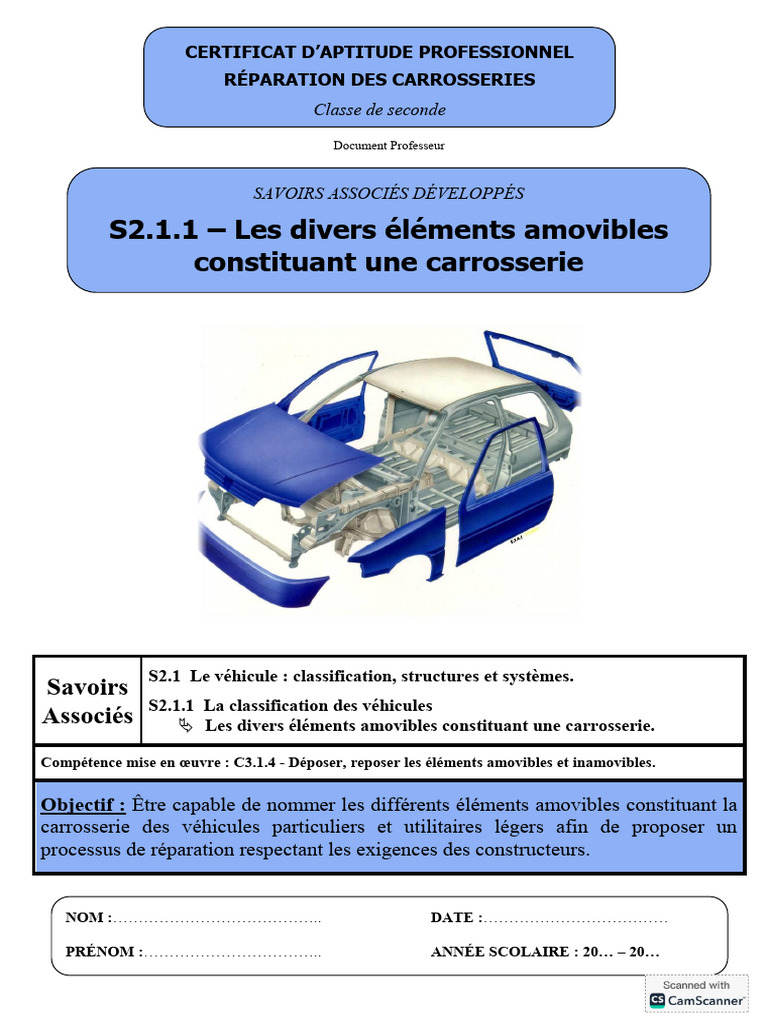 Cours Prof Les Divers Elements Amovibles | PDF | Fabricants de véhicule ...