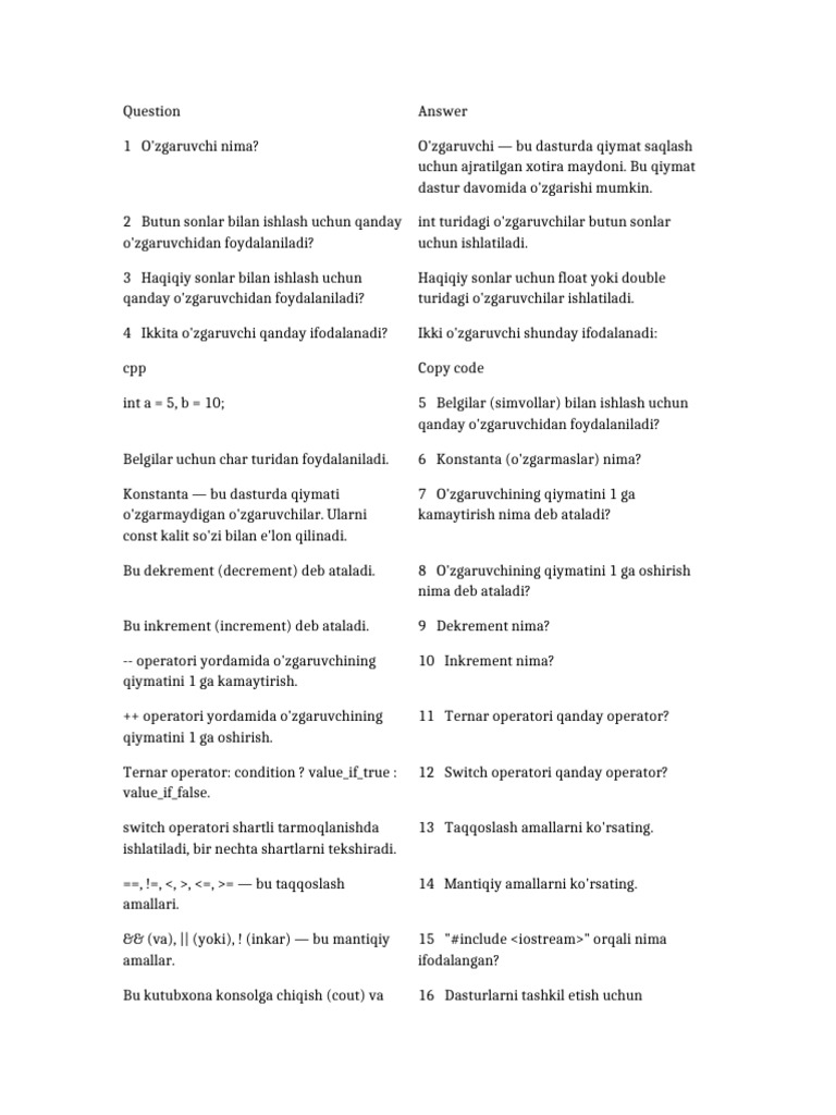 Formatted Questions Answers | PDF