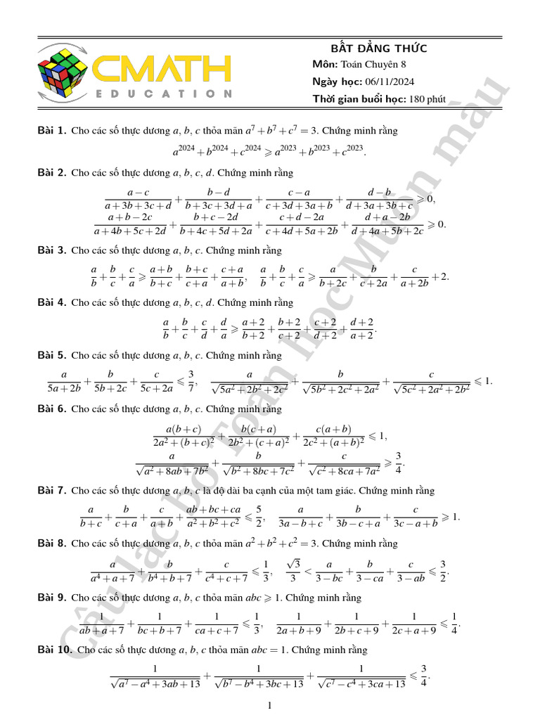 BTVN BDT Bunyakovsky 8c0a 06 11 2024 | PDF