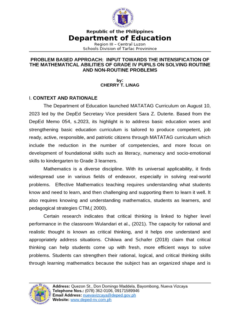 Cherry T. Linag (Ar Proposal) | PDF | Learning | Cognitive Science