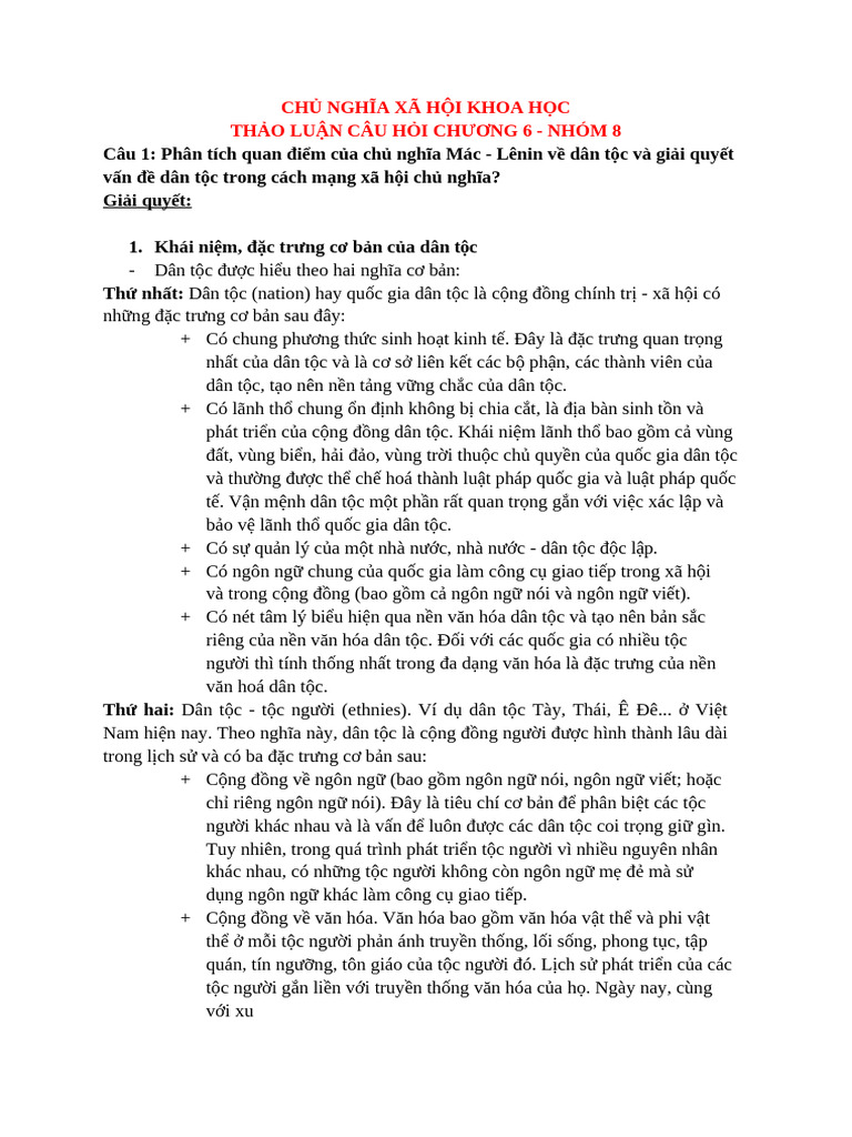 CNXHKH Chương 6 | PDF