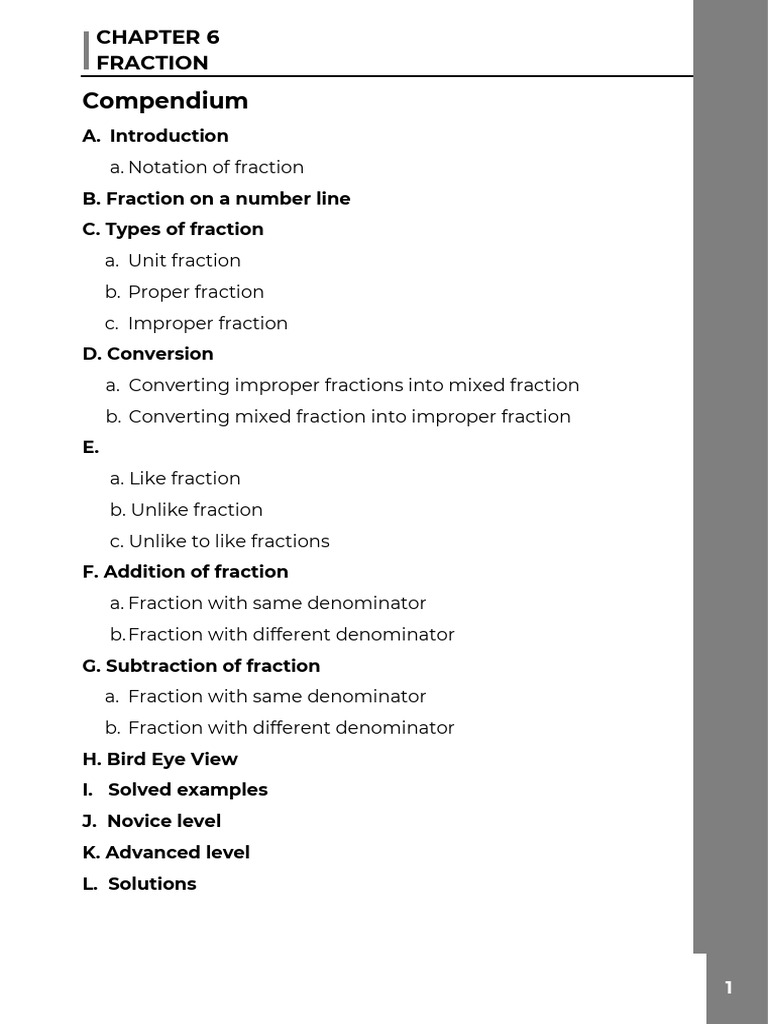 Compendium: Fraction | PDF | Numbers | Mathematical Concepts
