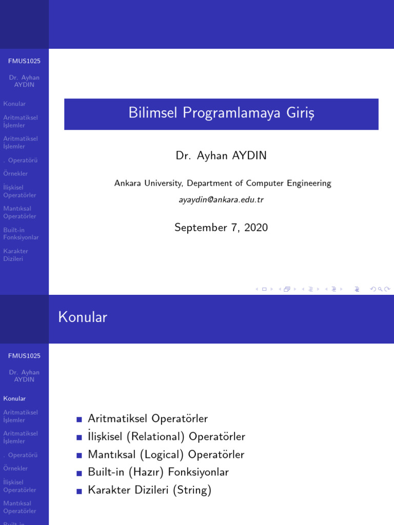 4 - Operatörler Ve Built-In Fonksiyonları | PDF