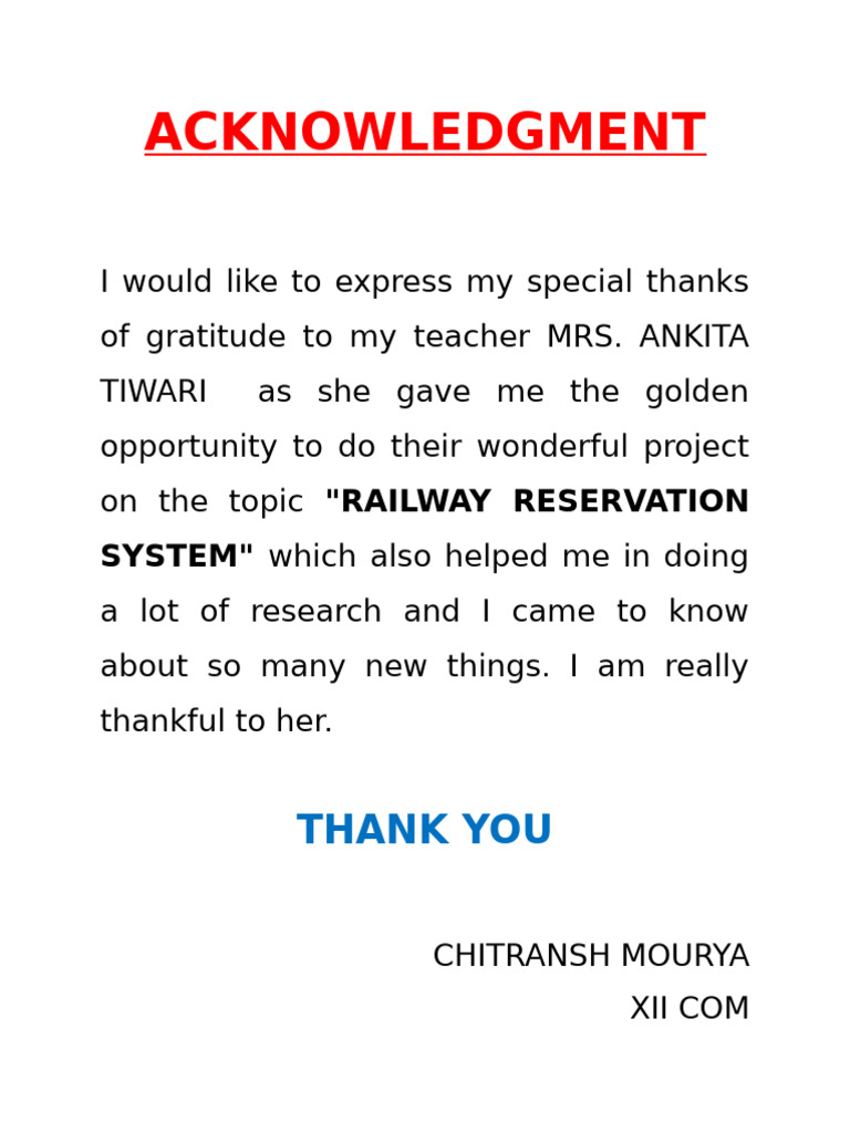 Acknowledgment Cs | PDF