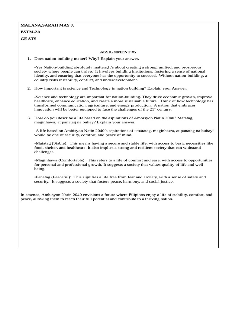 STS Assignment 5 | PDF