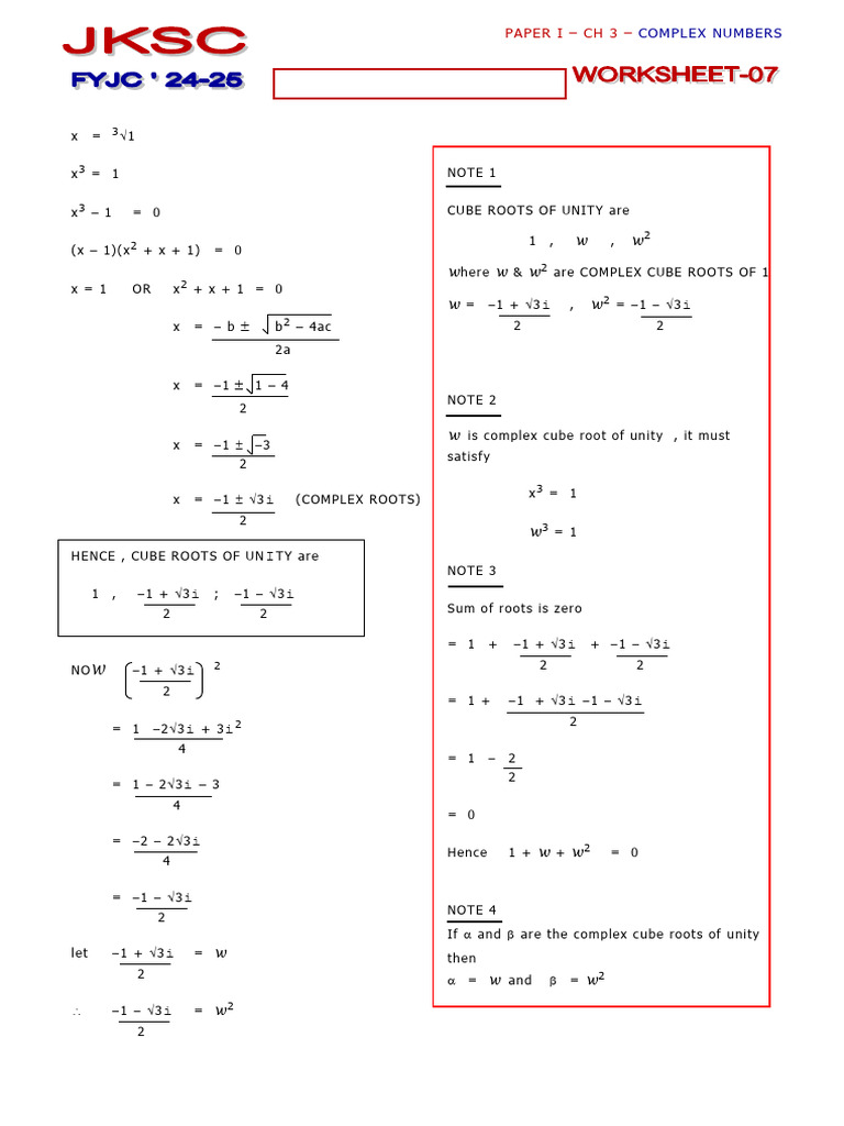 Complex Cube Roots of Unity | PDF | Discrete Mathematics | Number Theory