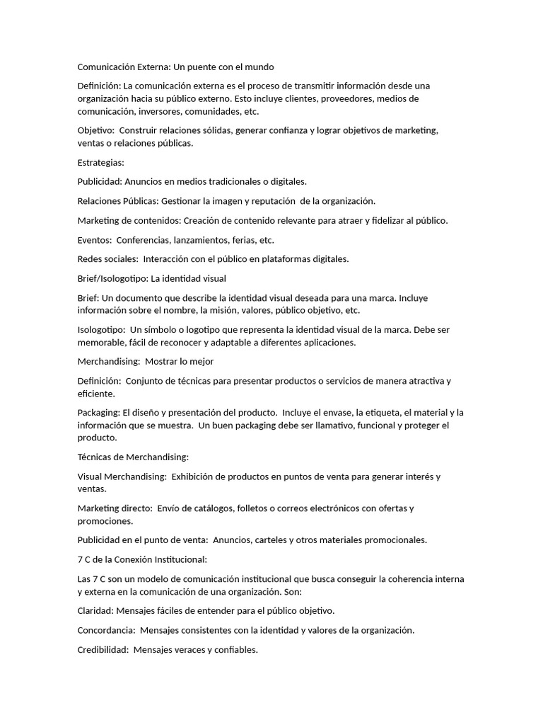 Comunicación Externa | PDF