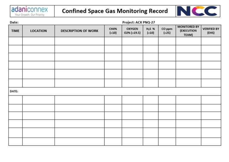 NCC Gas Monitoring Record | PDF