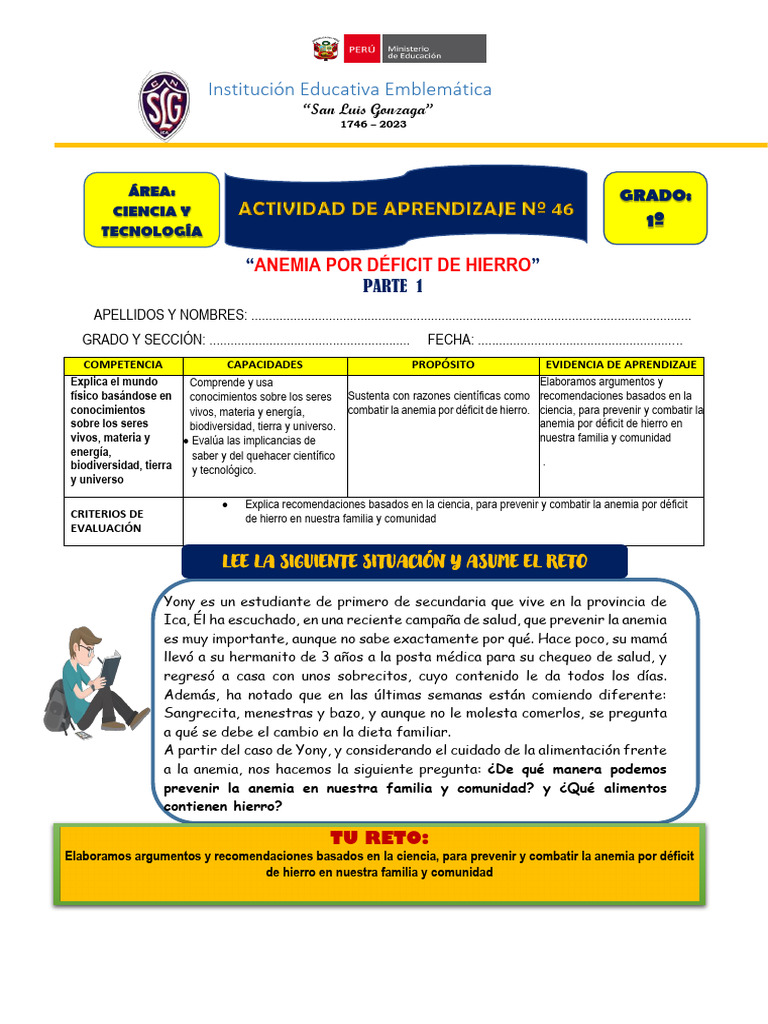 Actividad de Aprendizaje #46 | PDF | Anemia | Mente