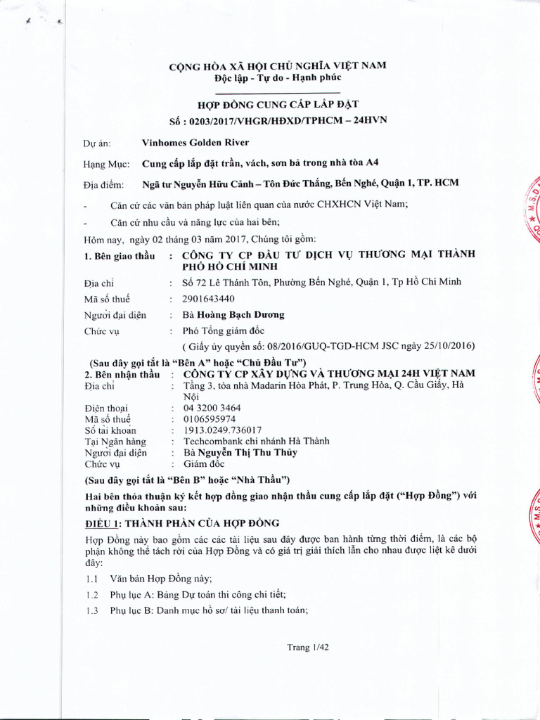 VHGR - AQUA4 - HD0203 - 24HVN - CCLD Tran, Vach, Son Ba Trong Nha Toa ...