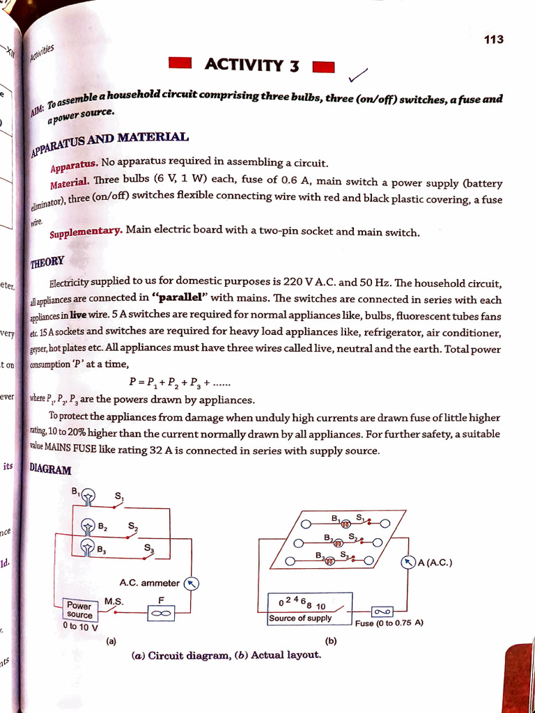 Activity (Section - A) | PDF | Series And Parallel Circuits | Electrical Resistance And Conductance