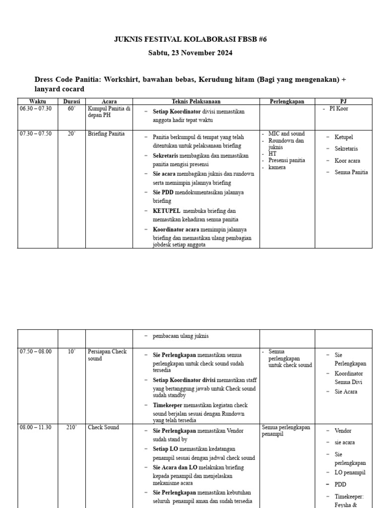 Juknis Festival Kolaborasi FBSB #6 | PDF