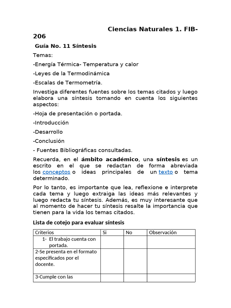 Guia 11. Naturales 1 | PDF