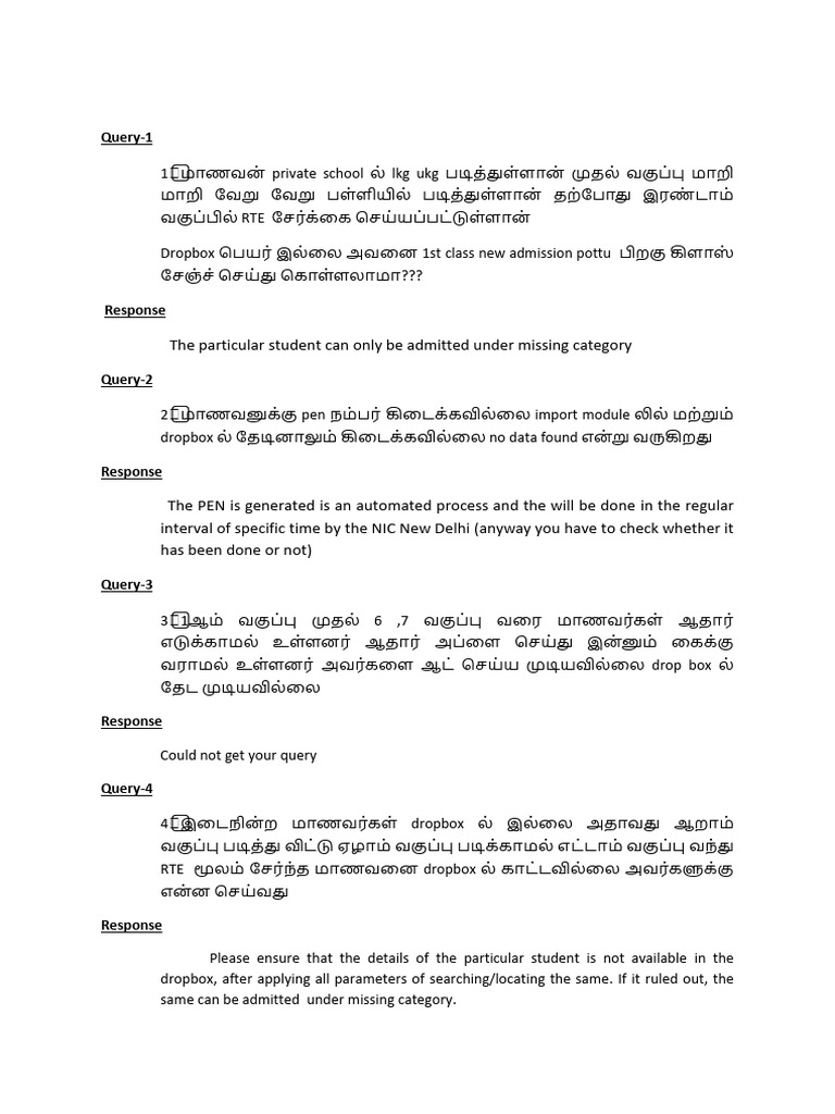 Clarification On The Query-Raised On UDISE+ | PDF | Computing