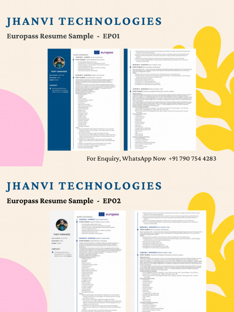 Jhanvi Technology Europass Sample | PDF