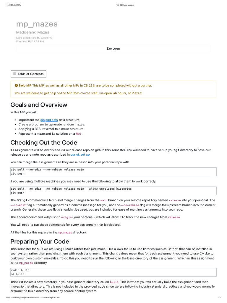 CS 225 - MP - Mazes | PDF | Computer Programming | Computing