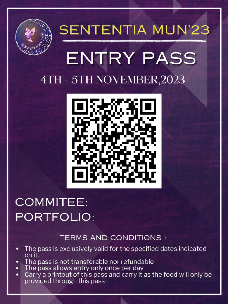 Snmun Entry Pass - Sarneet Kaur | PDF