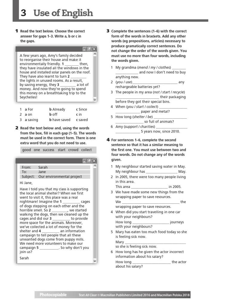 All Clear kl8 TRF Use of English U3 | PDF