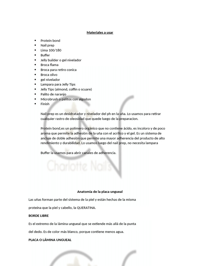 Materiales y pasos para Jelly Tips | PDF | Clavo (anatomía)
