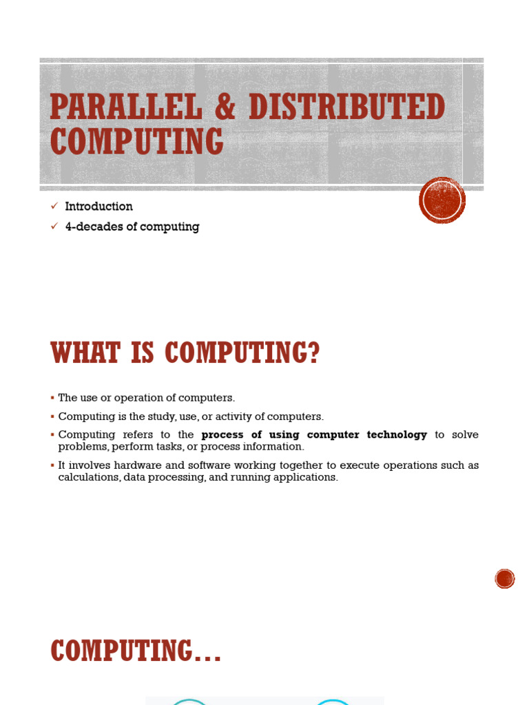 Lec-1 Introduction | PDF | Distributed Computing | Parallel Computing