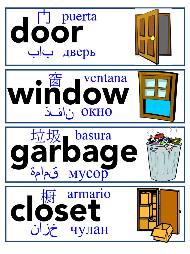 Multi Lingual Esl Classroom Supply Labels English | PDF