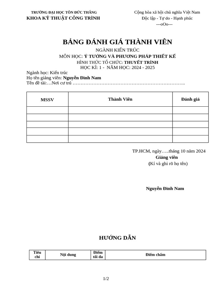 Phieu Cham Thuyet Trinh | PDF