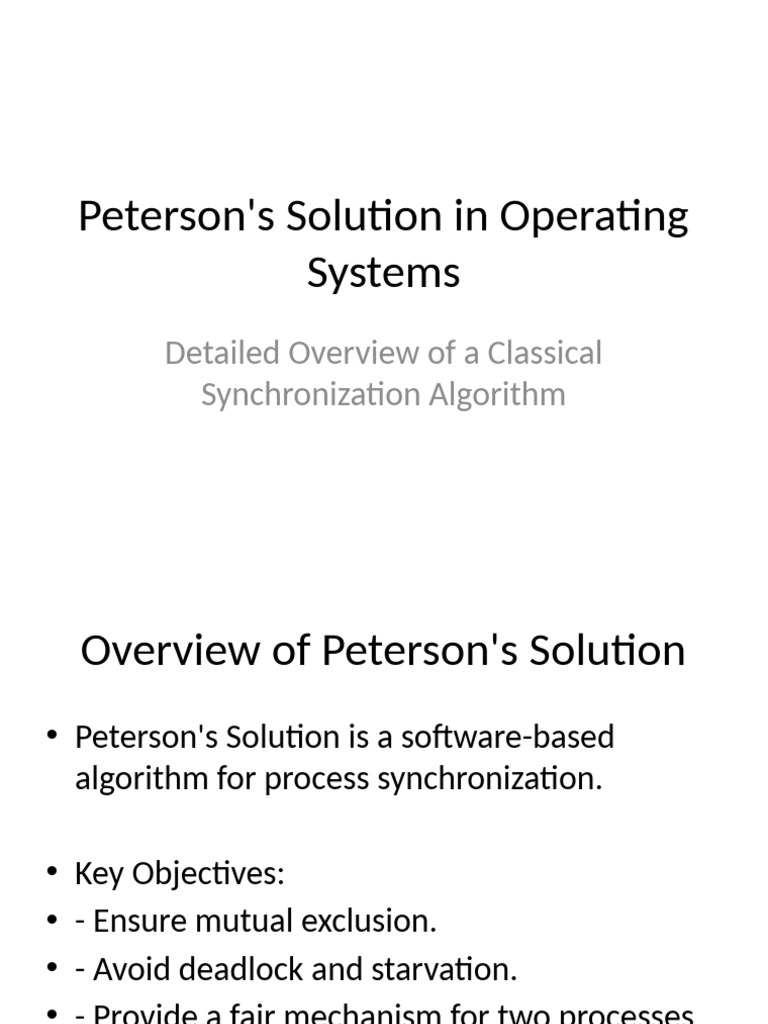 Detailed Petersons Solution OS | PDF