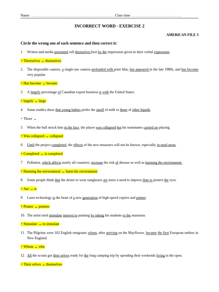 Common Grammar Mistakes and Corrections | PDF