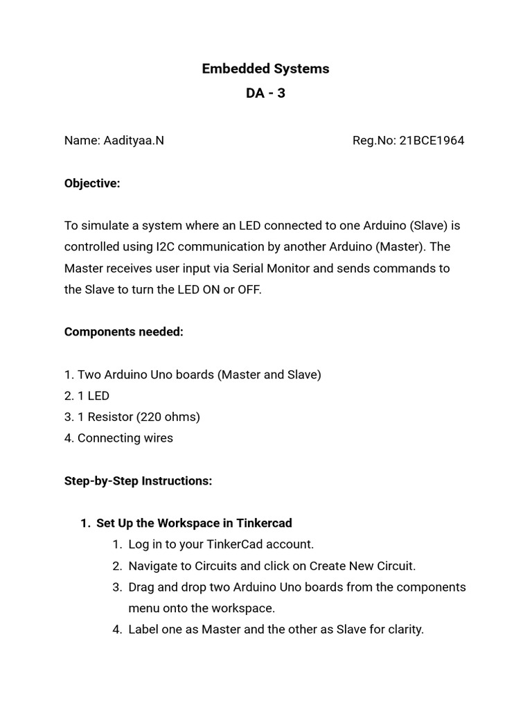 DA-3 (Embedded Systems) | PDF | Arduino | Electrical Engineering