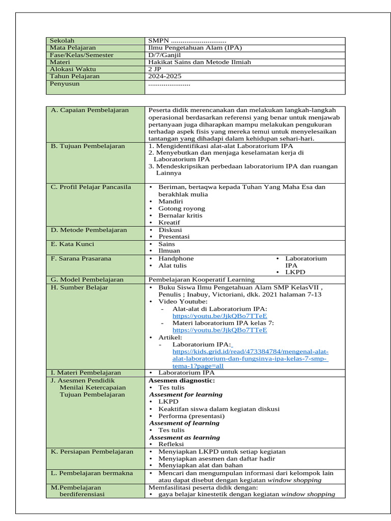 Modul Ipa Kelas 7 Lab Ipa | PDF
