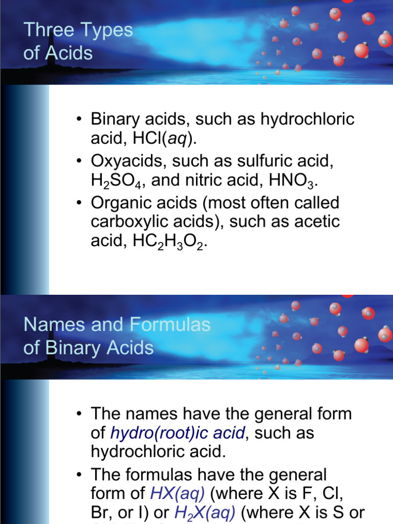 Acid Nomenclature | PDF | Acid | Hydrochloric Acid