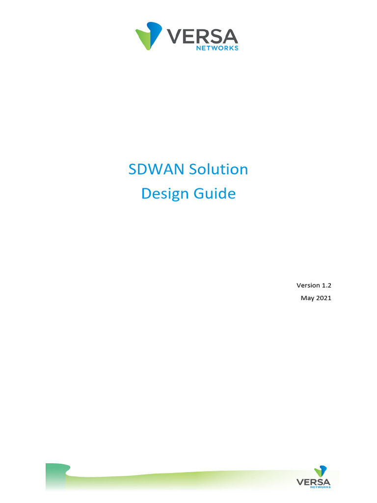 Versa SDWAN Design Guide V1.2 | PDF | Computer Network | Routing