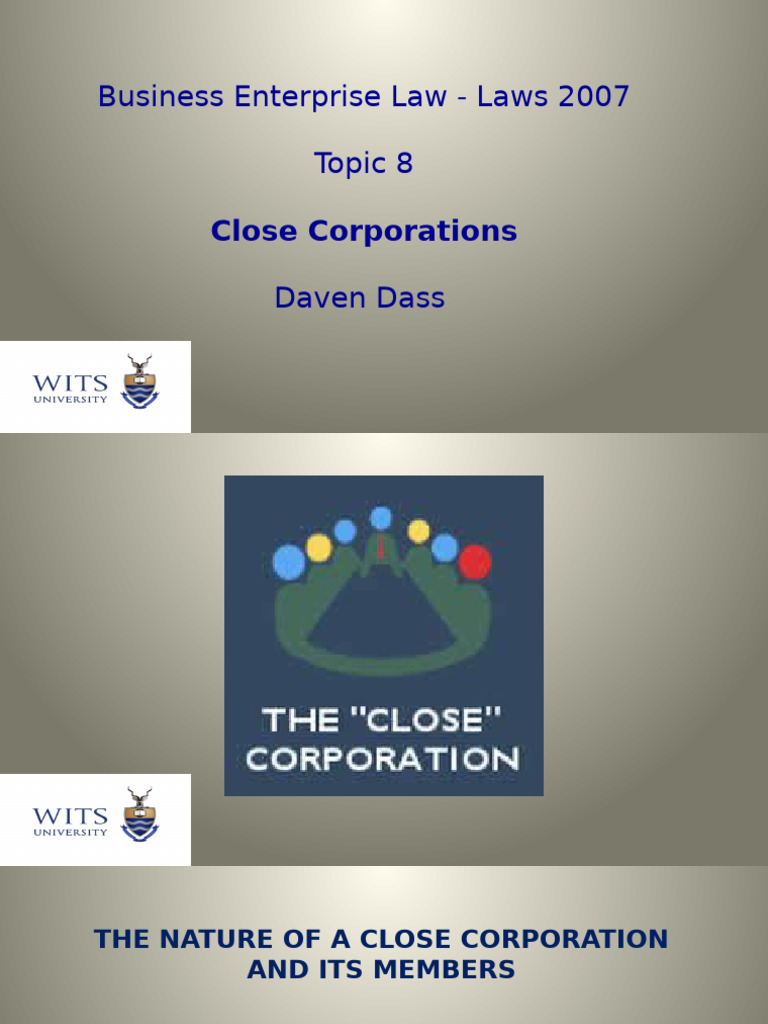 Topic 8 - Close Corporations | PDF | Fiduciary | Corporations