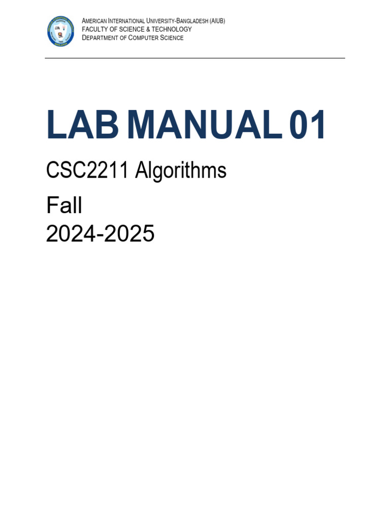 Lab-1 Manual Upload | PDF | Time Complexity | Algorithms