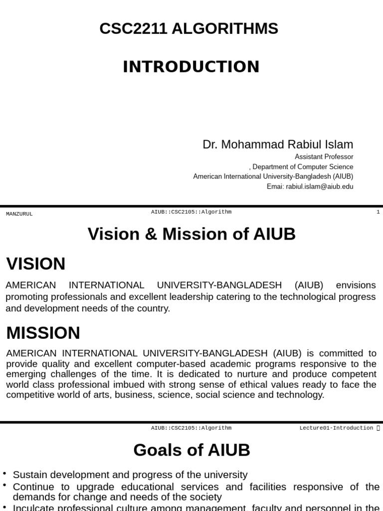Lecture 1.1 - Introduction (Combine) Upload | PDF | Time Complexity | Algorithms
