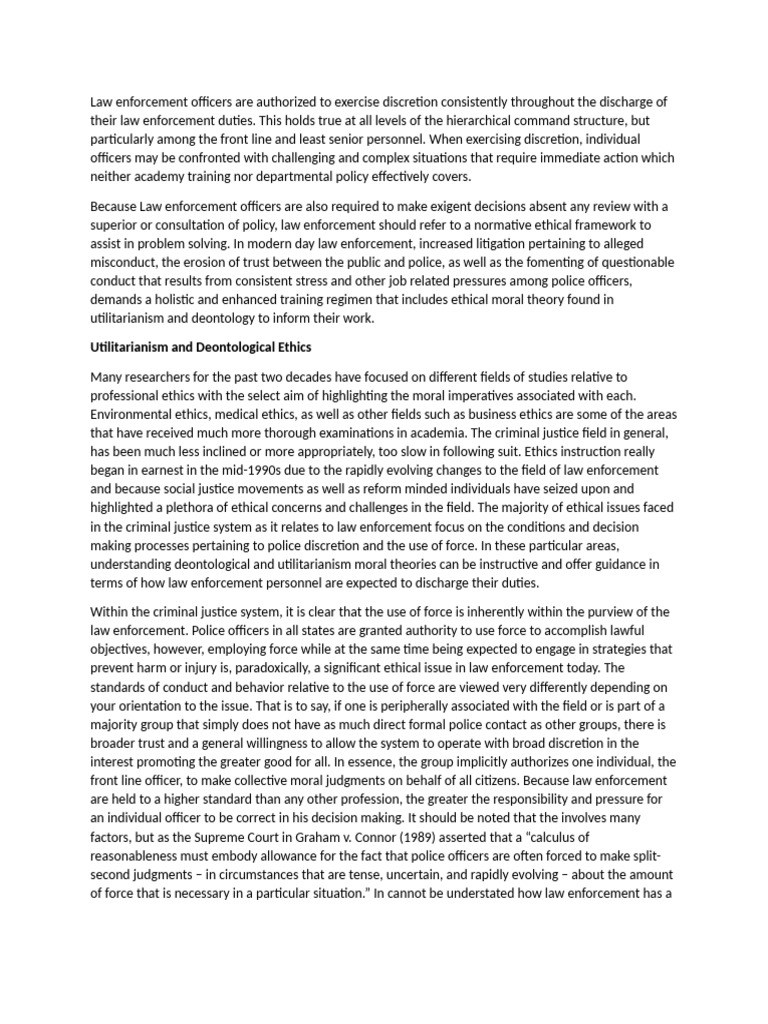 Law Enforcement Officers Are Authorized To Exercise Discretion ...